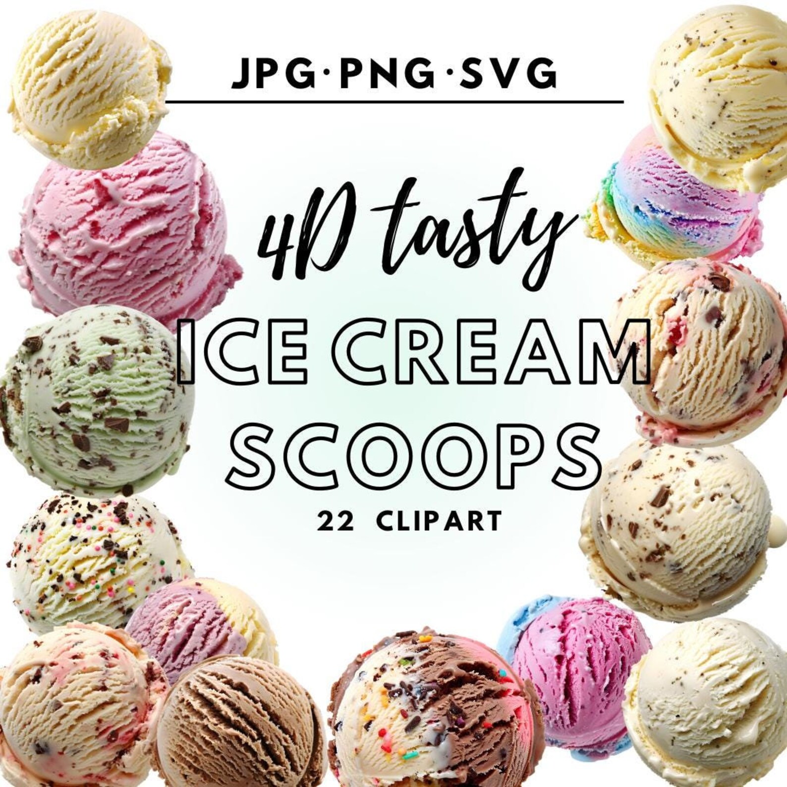 4D Tasty Ice Cream Scoops, Ice-cream Cone, Ice-cream Clipart PNG, JPG ...
