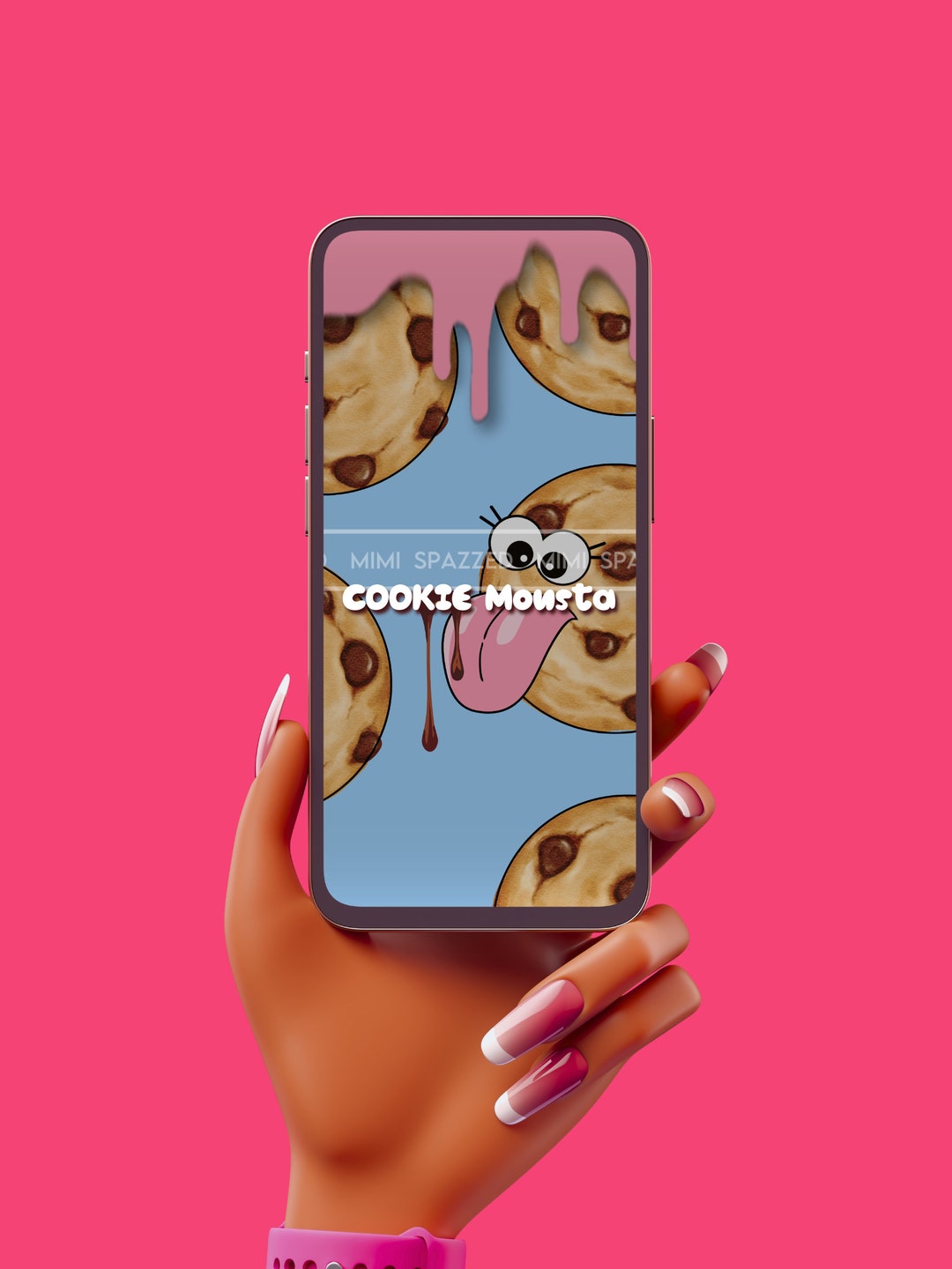 Pink and Blue Cookie Phone Wallpaper, Wallpapers for the Baddies ...