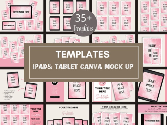 Editable Canva Mockup Template for Digital Products - Tablet iPad ...