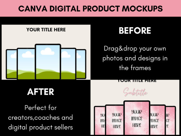 Editable Canva Mockup Template for Digital Products - Tablet iPad ...