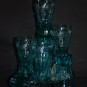 Rare Vintage Teal Blue Coca-cola Glasses - Etsy