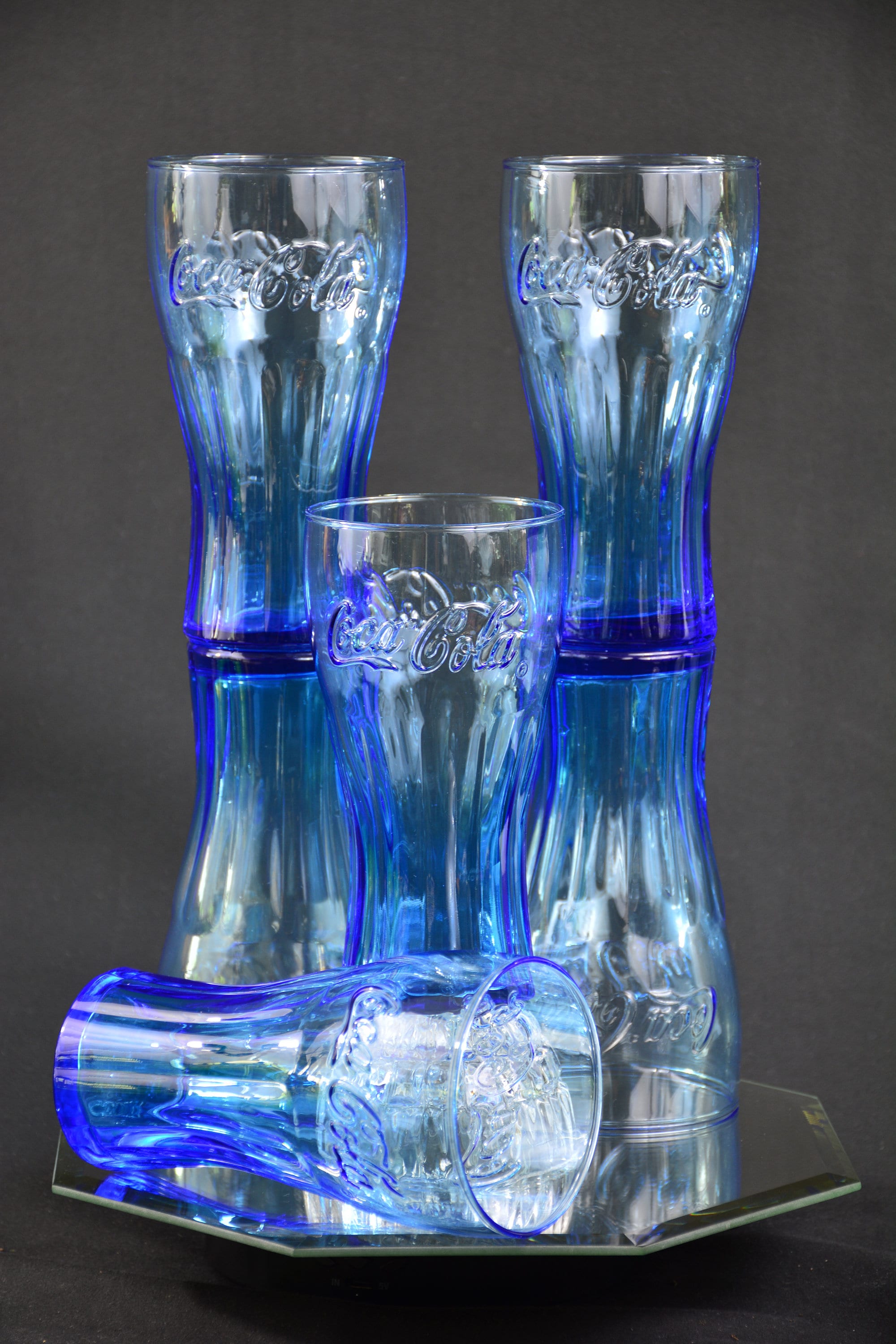 Vintage Cobalt Blue Coca-cola Glasses - Etsy