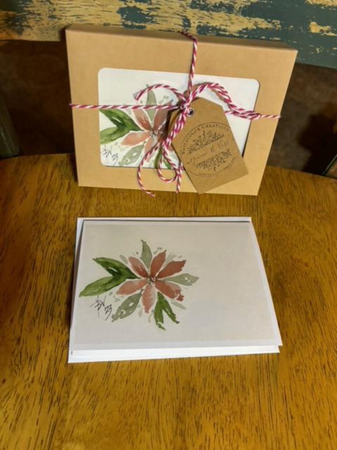Christmas Flower Watercolor Card Set - Box of 8 Blank 4x6 Holiday ...