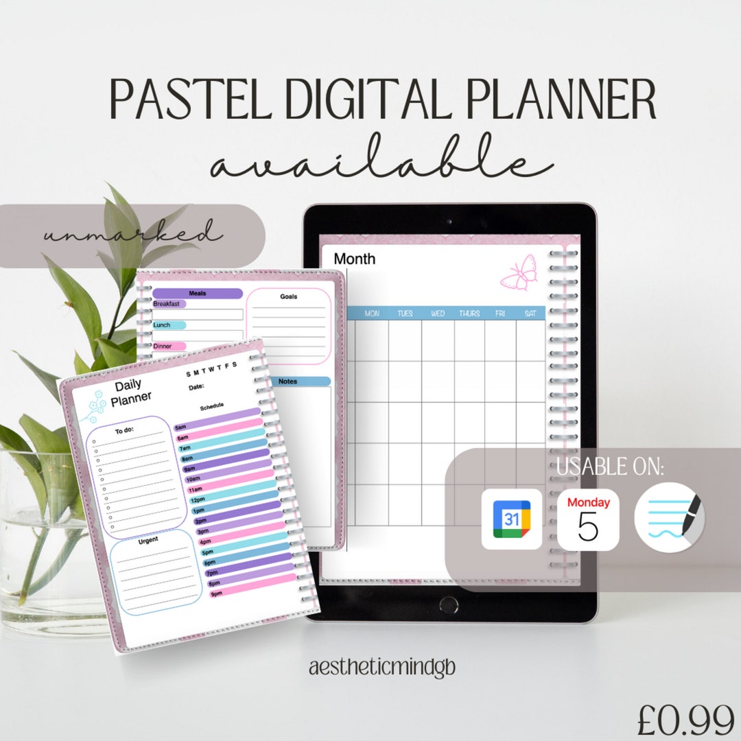 Pastel Digital Planner - Unmarked - Etsy