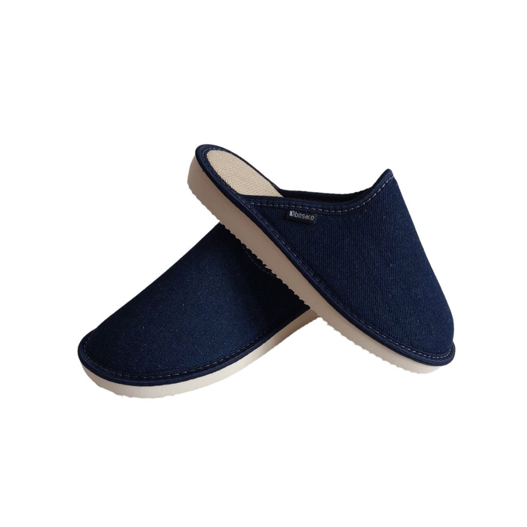 Cozy Womens Denim Slippers Handmade With a Non-slip Sole From Bosaco - Etsy