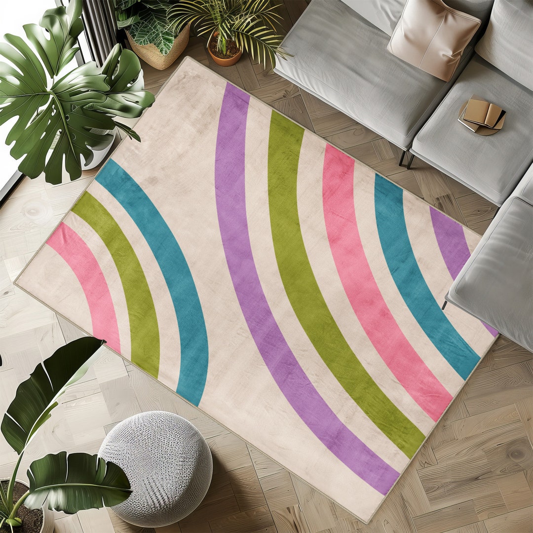 Trendy Rugs for Living Room, 70S Rug, Mid Century Rug, Groovy Area Rug ...