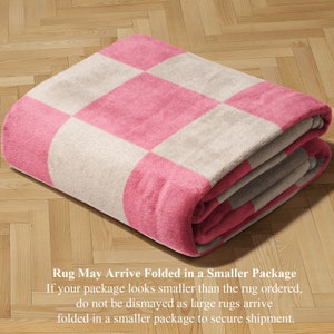 Pink Checkered Groovy Rug, Colorful Retro Rug, 70S Aesthetic, Checkered ...