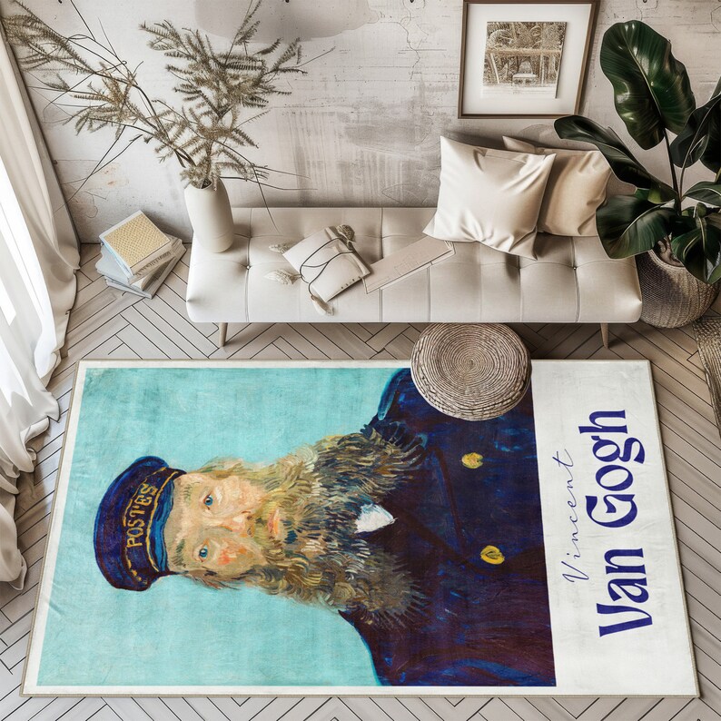Vincent Van Gogh Area Mat, Retro Chic Rug, Preppy Room Decor, Custom ...
