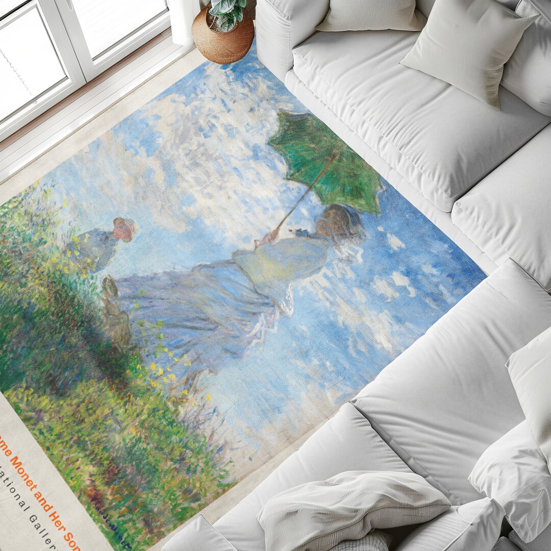 Claude Monet Madame Monet and Her Son Abstract Modern Rug, Abstract Art ...