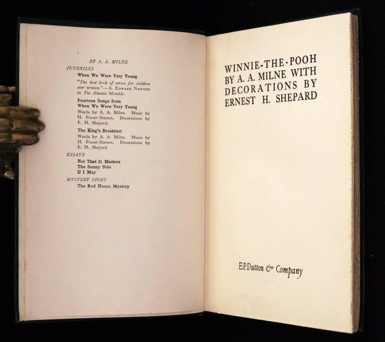 1926 Rare First Edition Winnie-the-pooh Written by A.A. Milne and ...