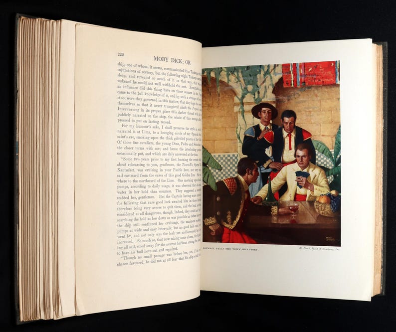 1923 Rare Book - Moby Dick or the White Whale Illustrated by Mead ...