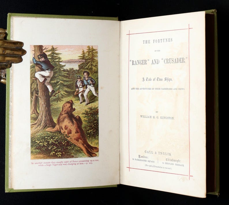 1890 Rare Book - the Fortunes of the Ranger and Crusader, A Tale of Two ...