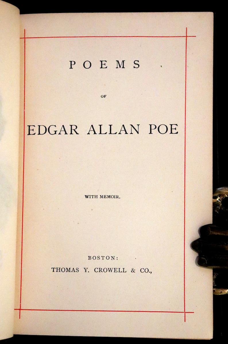 1882 Rare Book Poems by Edgar Allan Poe With Memoir the Raven, Lenore ...