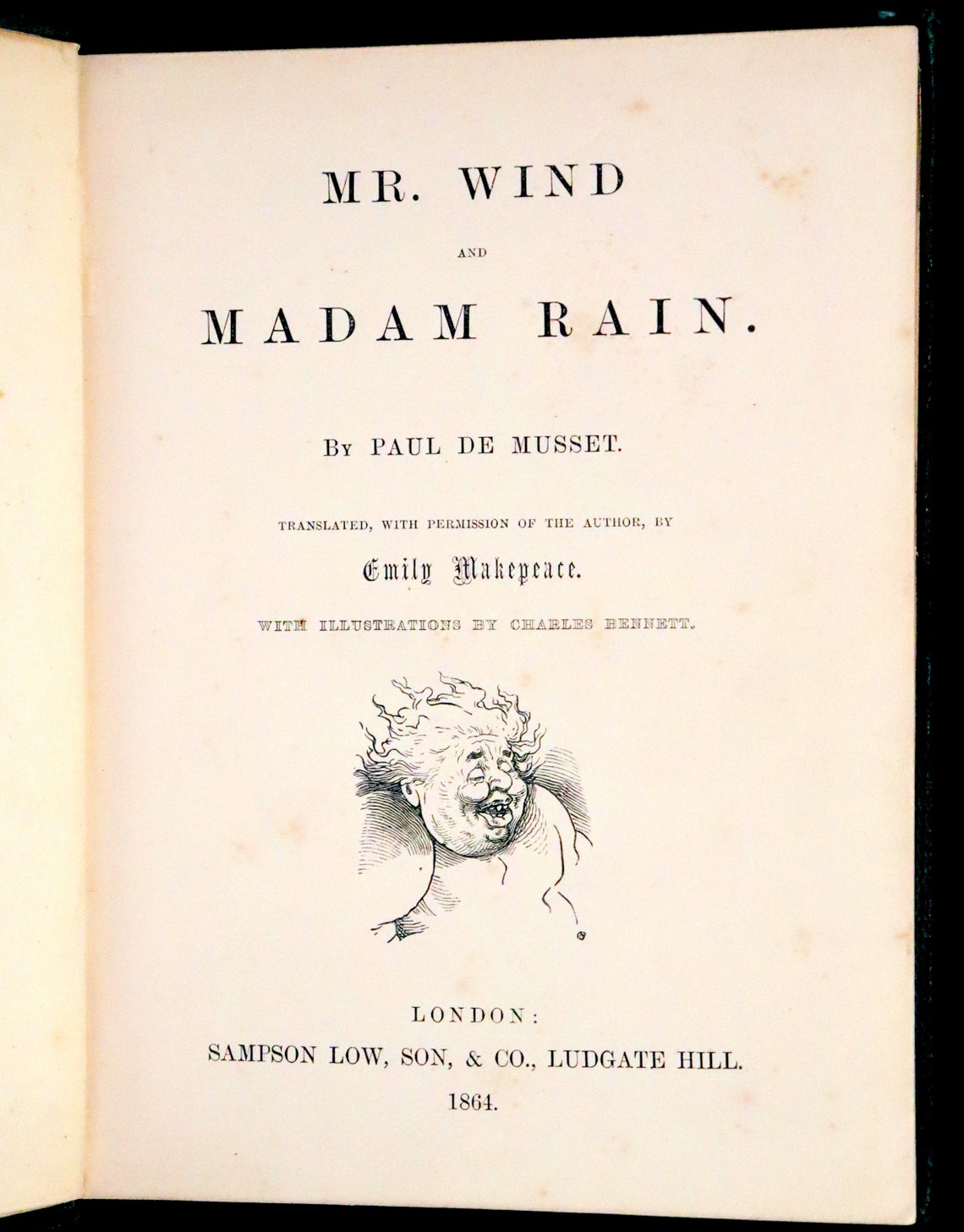 1864 Rare First Edition Mr. Wind and Madam Rain by Paul De Musset ...