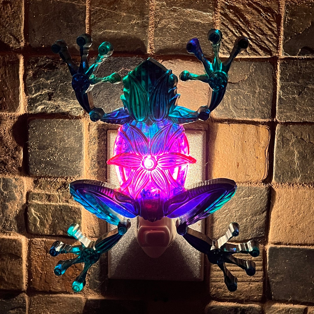 Large Colorful Frog Nightlight, Handmade From Resin, Plugs Into ...