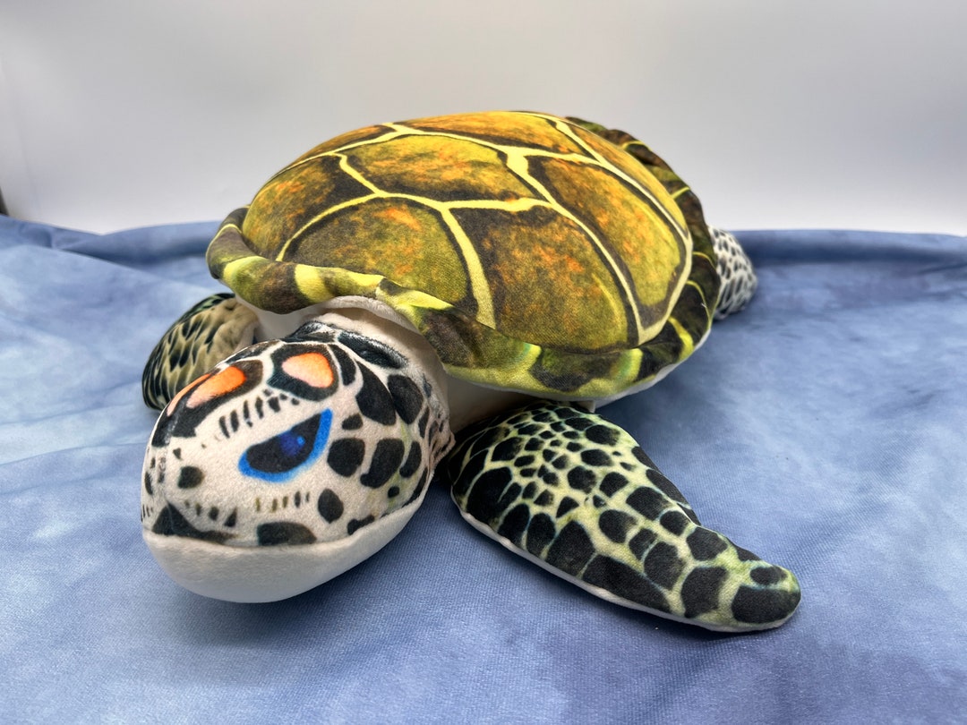 Green Sea Turtle Stash Jar Plush, Upcycled Stuffed Animal, Extra Large ...