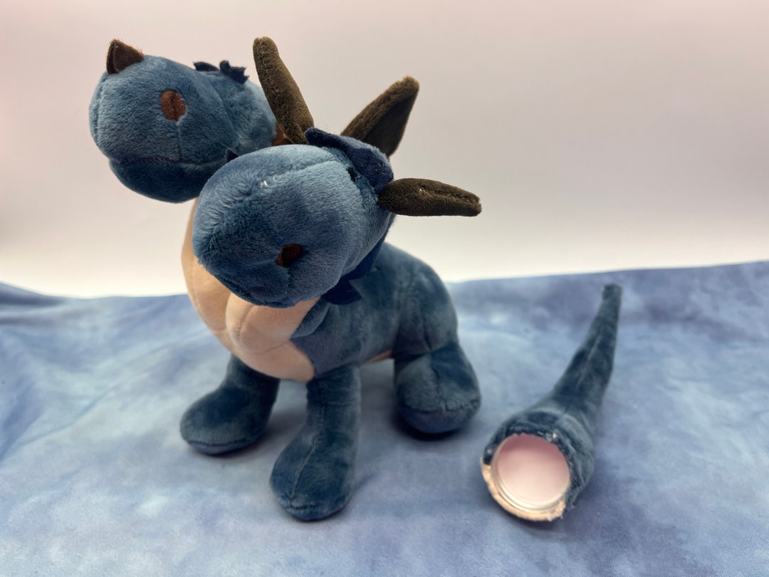 2-headed Blue Hydra Dragon Stash Jar Plush, Upcycled Stuffed Animal ...