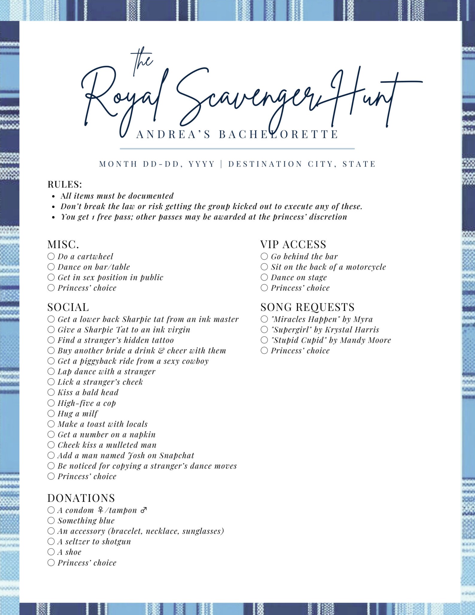 The Princess Diaries Theme Bachelorette Party Template - Etsy