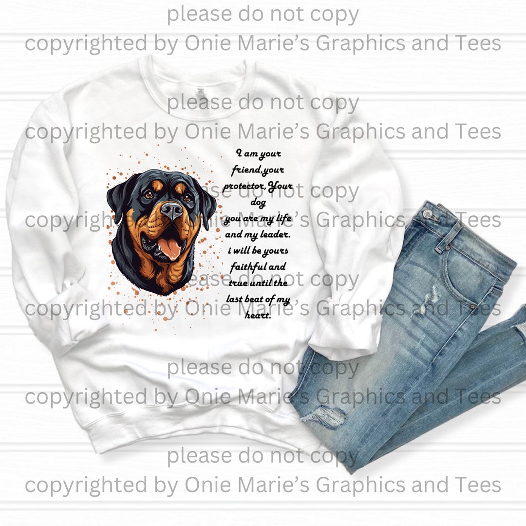 Rottweiler Friend T Shirts Design Digital Print Digital Transfer DFT ...
