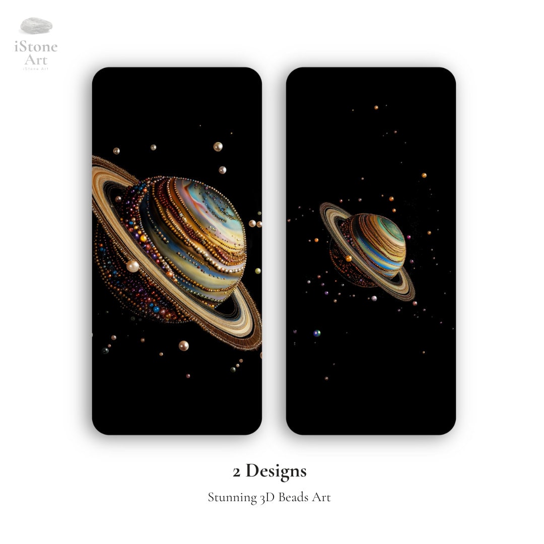 AESTHETIC Saturn 3D Phone Wallpaper - Beaded Beads, Baroque Style ...