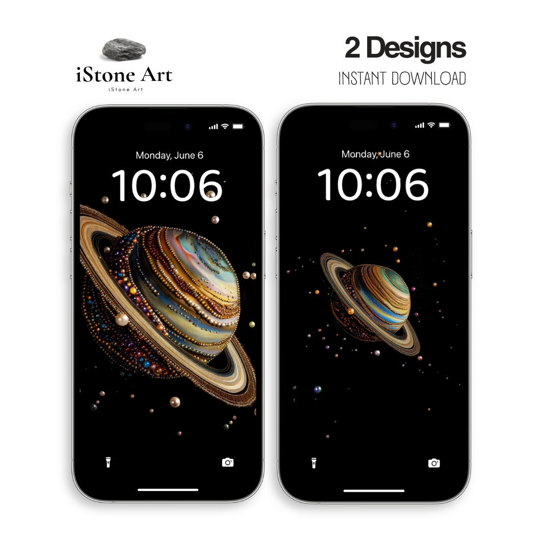 AESTHETIC Saturn 3D Phone Wallpaper - Beaded Beads, Baroque Style ...