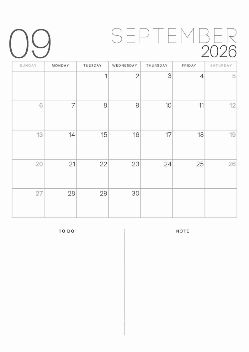 2026 Daily Planner | Black and White Minimalist Lines Agenda | Simple ...