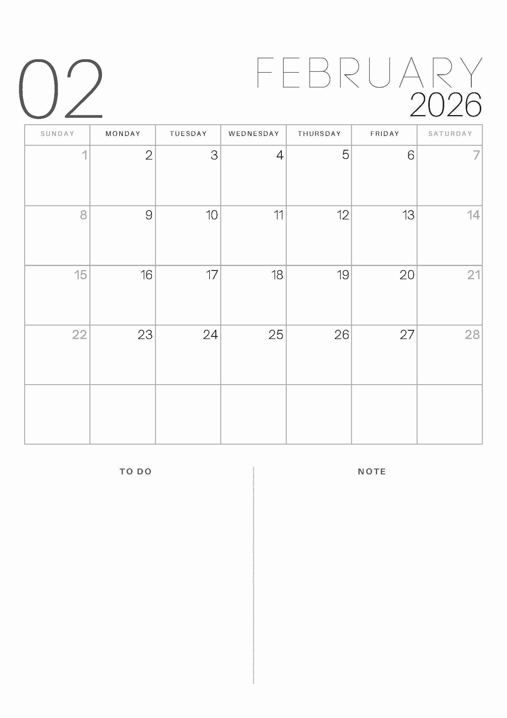 2026 Daily Planner | Black and White Minimalist Lines Agenda | Simple ...