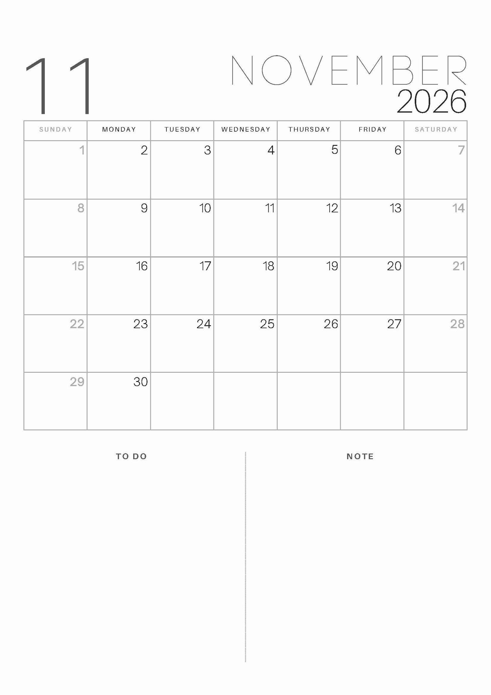 2026 Daily Planner | Black and White Minimalist Lines Agenda | Simple ...
