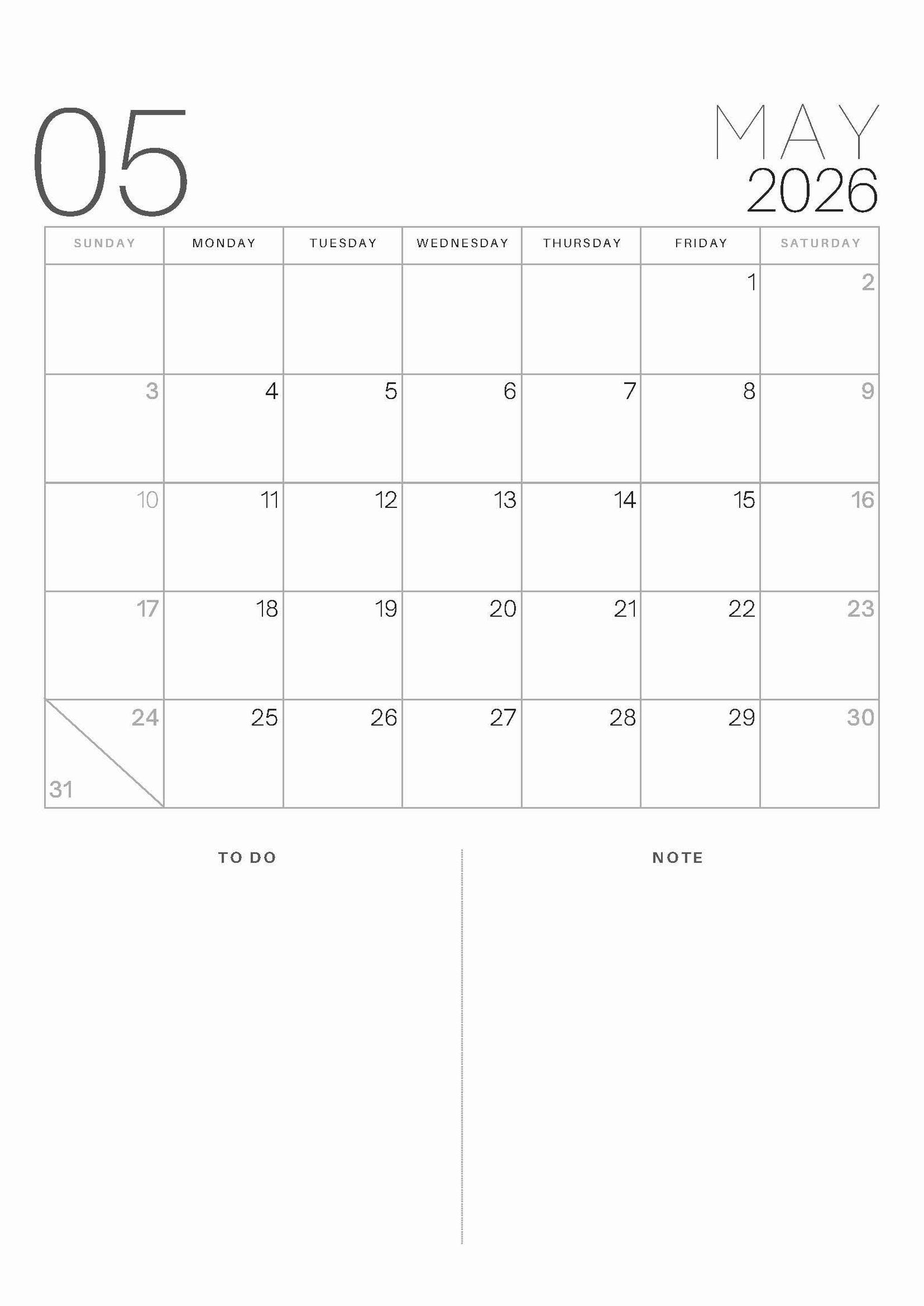 2026 Daily Planner | Black and White Minimalist Lines Agenda | Simple ...