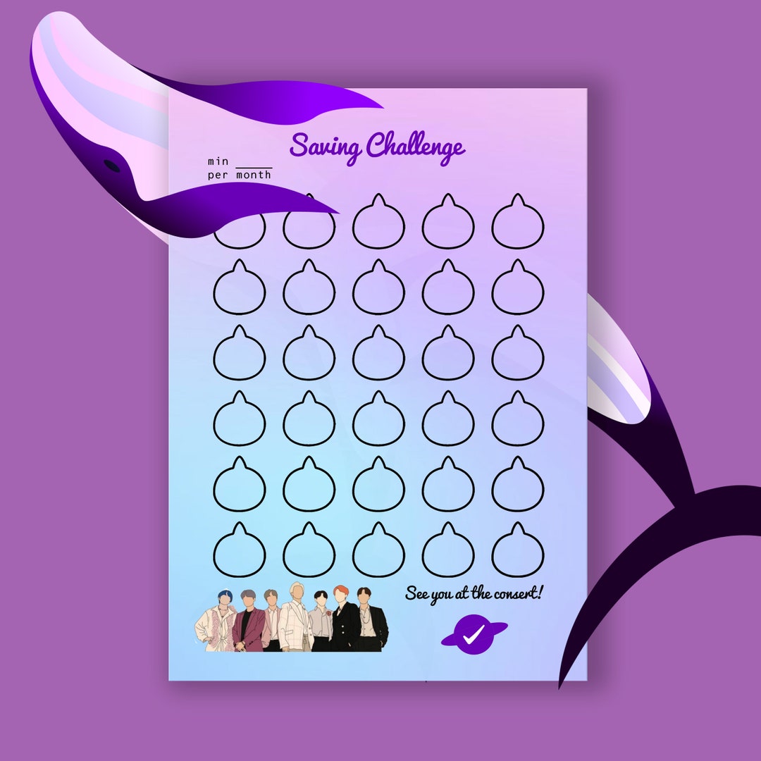 Van BT21 BTS Poster Money Savings Challenge Bangtan Savings Tracker BTS ...