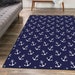 Navy Blue Anchor Patterned Rug, Custom Gift Marina Rug, Sailor Rug ...