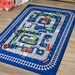 Blue Kids Rug, Train Rail Play Mat, Kids Room Rug With Trolley, Kids ...