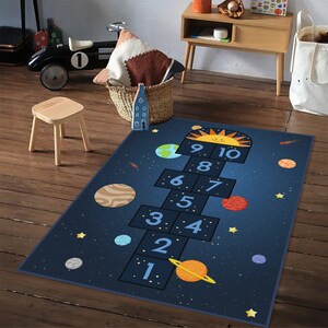 Hopscotch Kids Carpets, Space Kids Room Carpet, Fun Playroom Mat ...