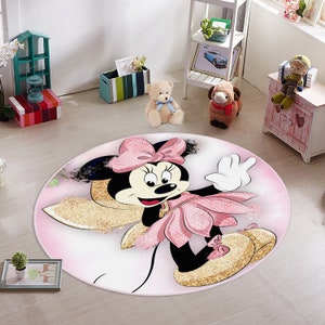 Mini Mouse Rugs,minnie Mouse Round Rug,minnie Mouse Play Mat,pink ...