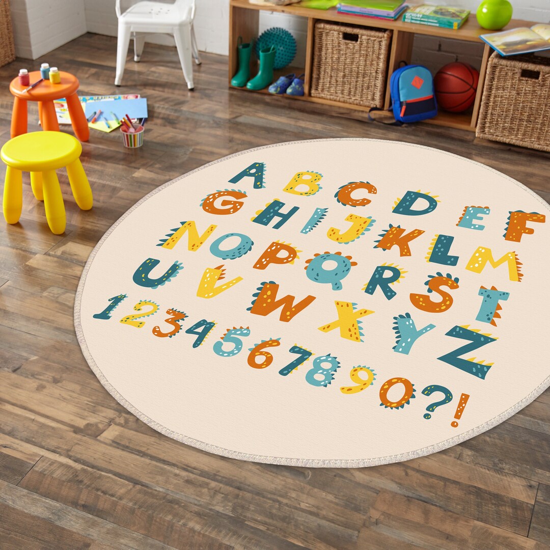 Kids Carpet With Letters, Kids Rug Numbers, Educational Carpet With ...