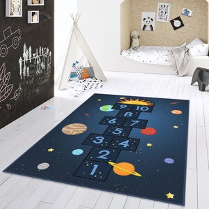 Hopscotch Kids Carpets, Space Kids Room Carpet, Fun Playroom Mat ...