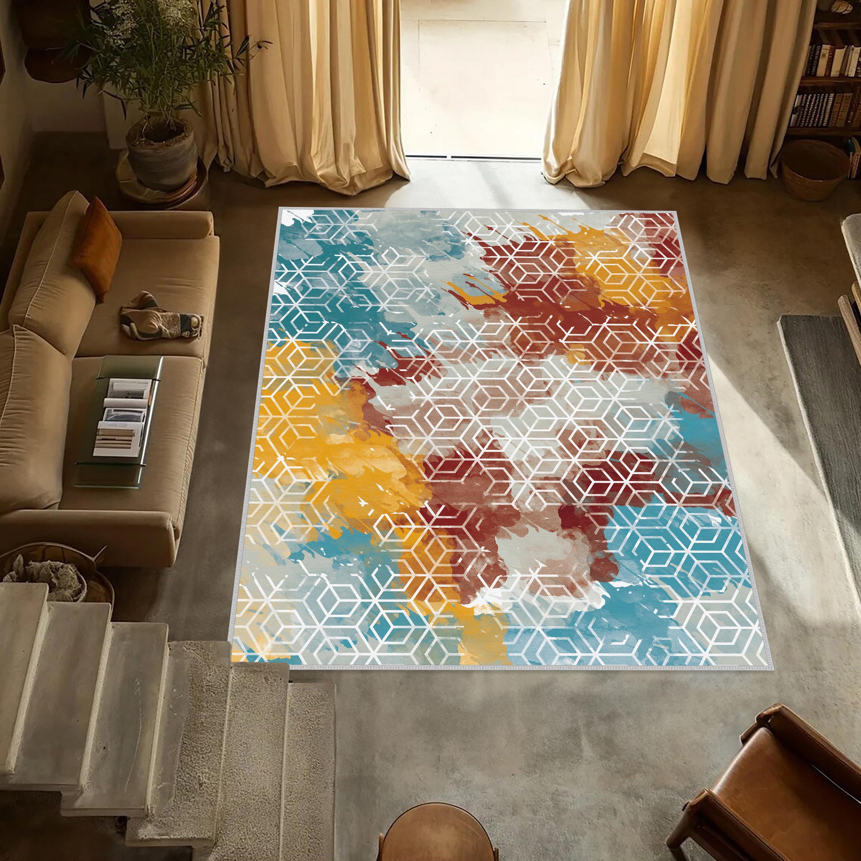 Colorful Rug,3d Printed Rug,oil Painting Print Rug,contemporary Rug ...