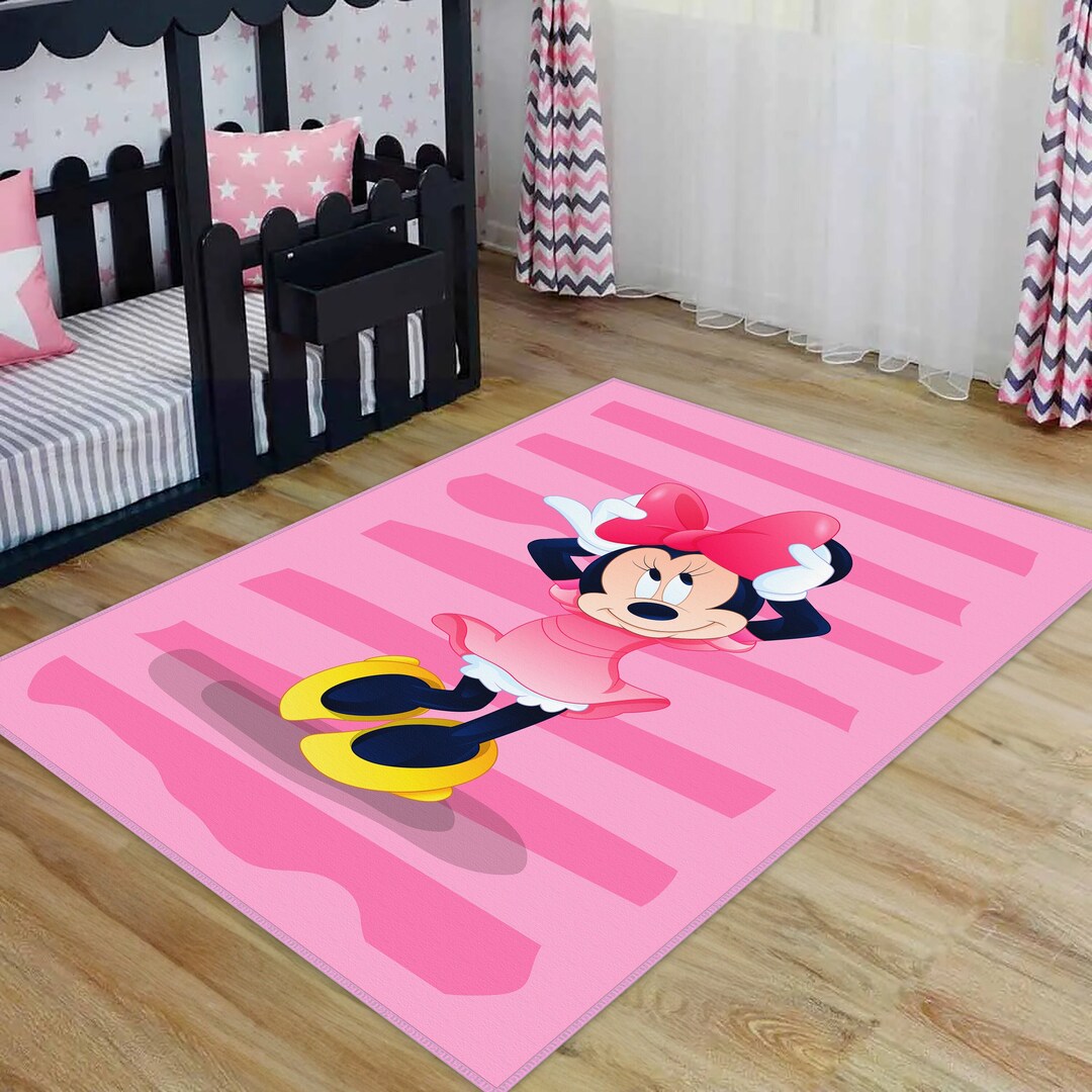 Mickey Mouse Carpet, Minnie Mouse Rug, Mickey Mouse Custom Rug, Pink ...