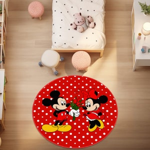Minnie Mouse Rug, Cute Mickey Mouse Carpets, Baby Playroom Mat, Mickey ...