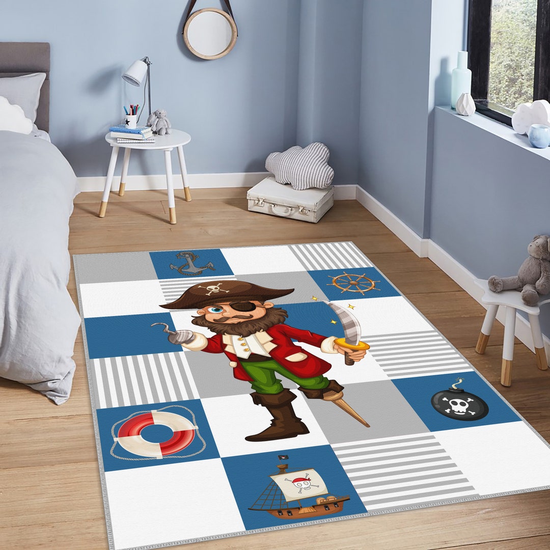 Pirate Kids Rug, Pirate Themed Carpet, Pirate Kids Rug, Pirate ...