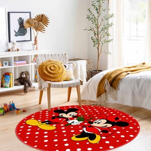 Minnie Mouse Rug, Cute Mickey Mouse Carpets, Baby Playroom Mat, Mickey ...
