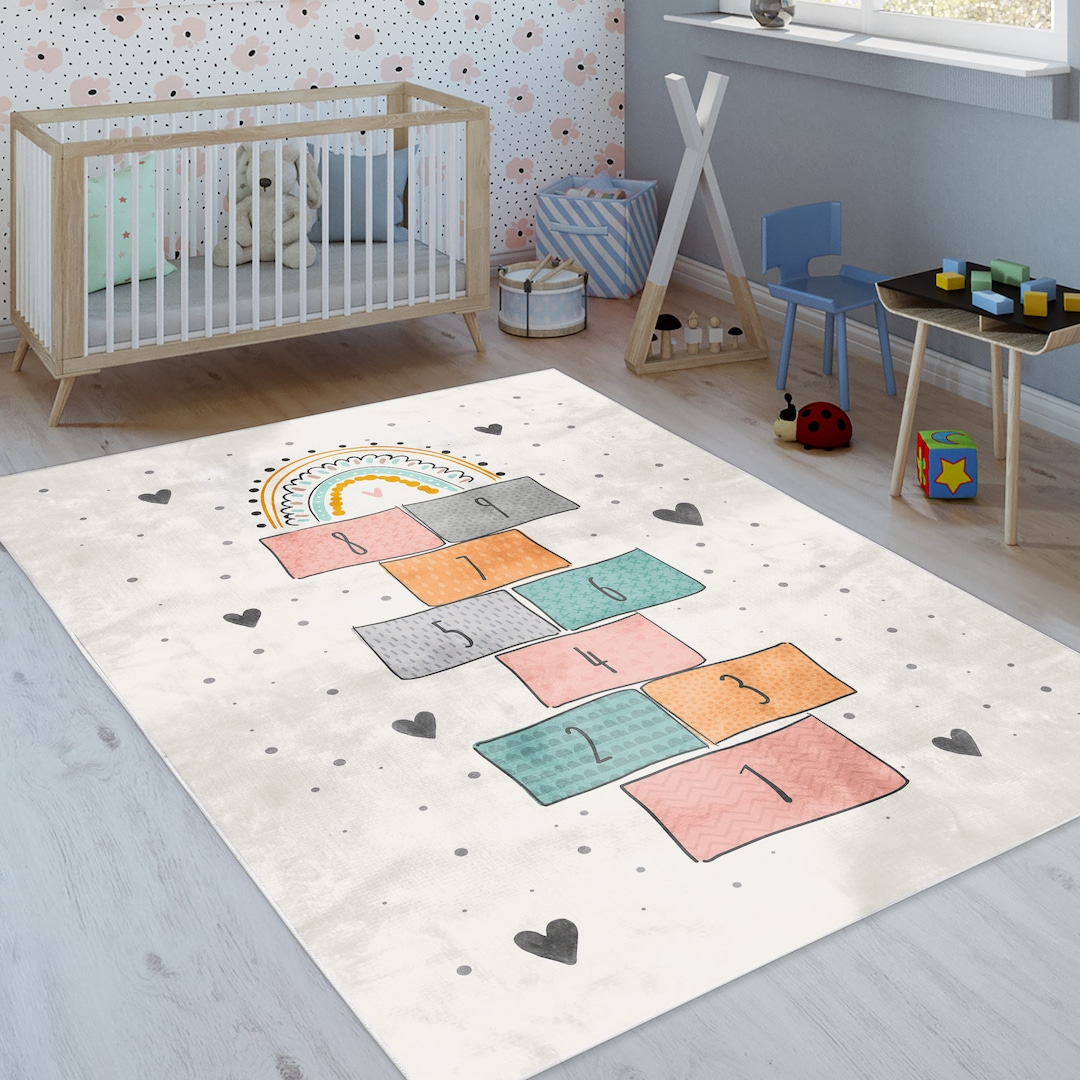 Hopscotch Kids Carpets, Kids Room Carpets, Fun Play Mat, Crawling ...
