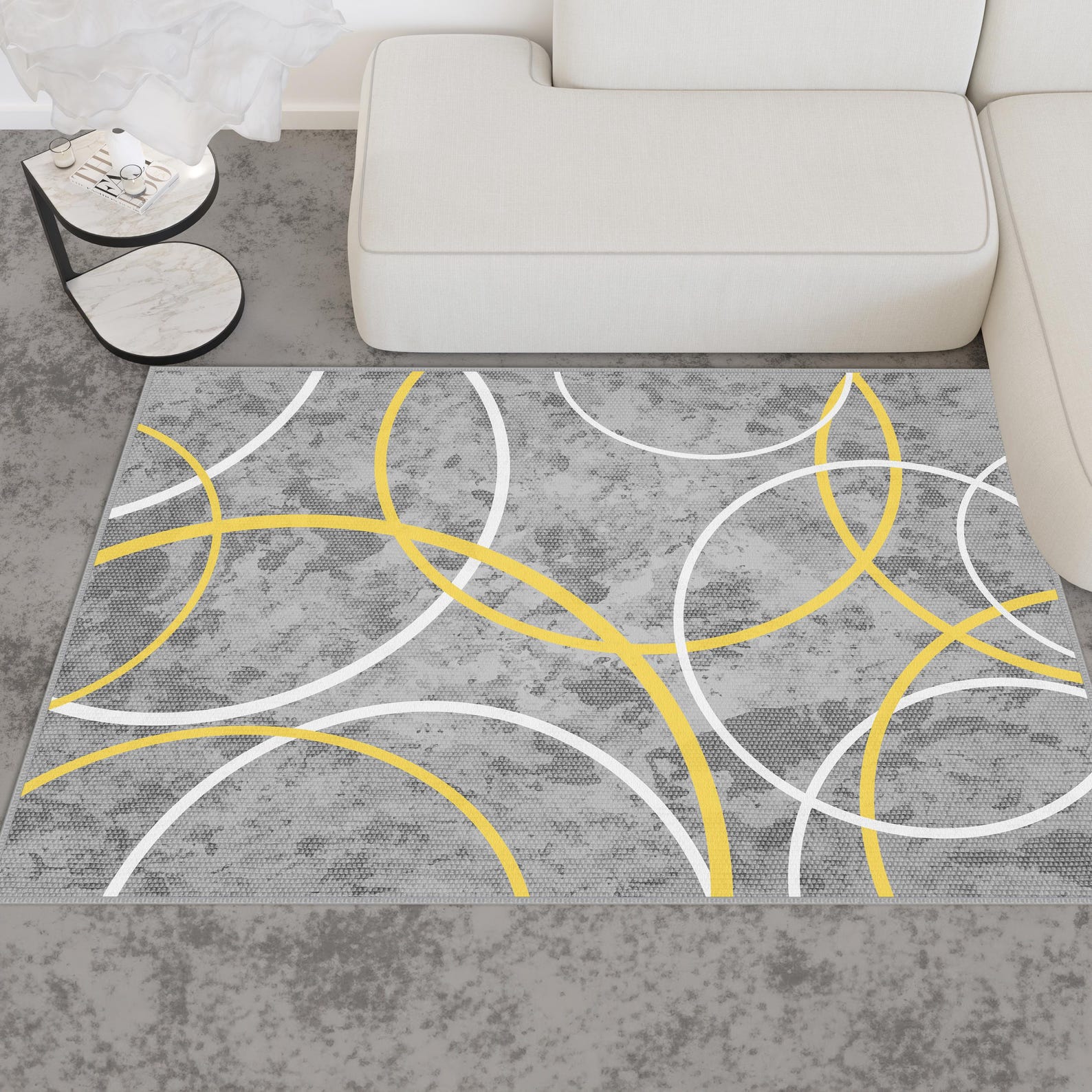 Gray Living Room Area Rug,gray Carpet,geometric Bedroom Rug,gray ...