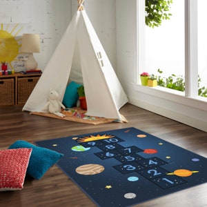 Hopscotch Kids Carpets, Space Kids Room Carpet, Fun Playroom Mat ...