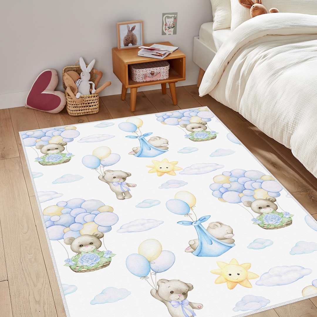 Teddy Bear Rug,nursery Rug,kids Area Rug,washable Kids Rug,non Slip ...