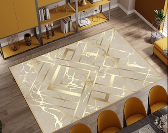 Gold Carpet, Modern Carpet, Gold Area Rugs, Gold Carpet, Marble Pattern ...