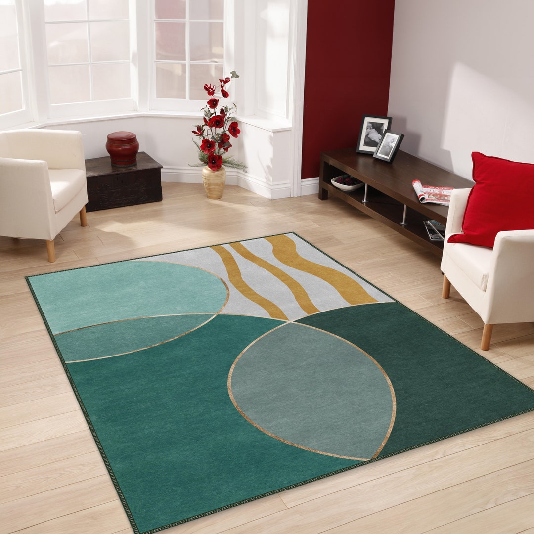 Abstract Rug, Abstract Carpet, Geometric Shaped Home Decor, Living Room ...