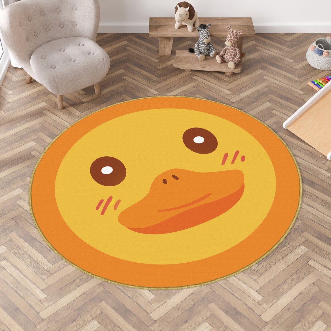 Duck Kids Rug,orange Duck Theme Kids Rug,cute Animal Theme Rug,cute ...