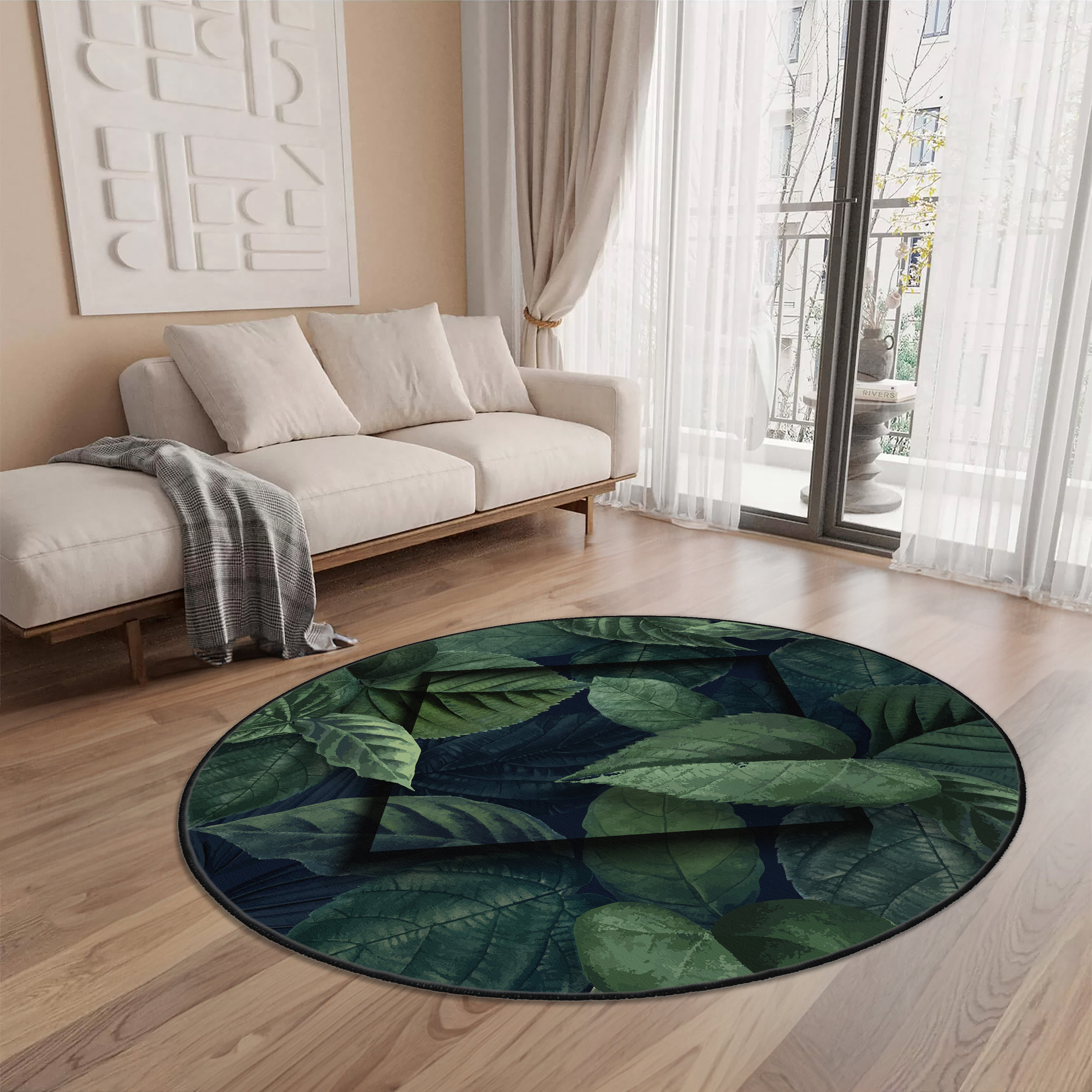 Exotic Leaf Area Rug, Botanical Leaves Rug, Plant Paradise Non Slip ...