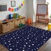 Space Themed Star Kids Rug, Kids Room Rug, Educational Play Mat, Galaxy ...